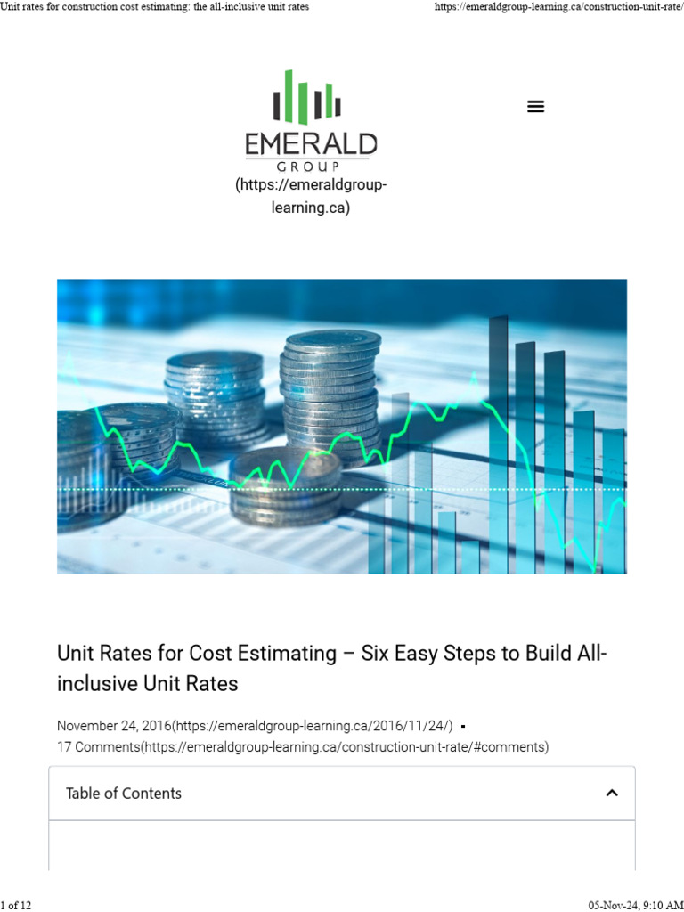 Unit Rates For Construction Cost Estimating - The All-Inclusive Unit ...