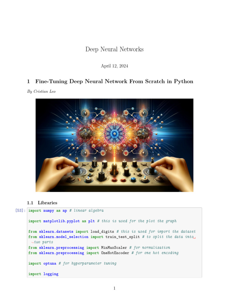Notebook - Deep Neural Networks | PDF | Artificial Neural Network | Mean Squared Error