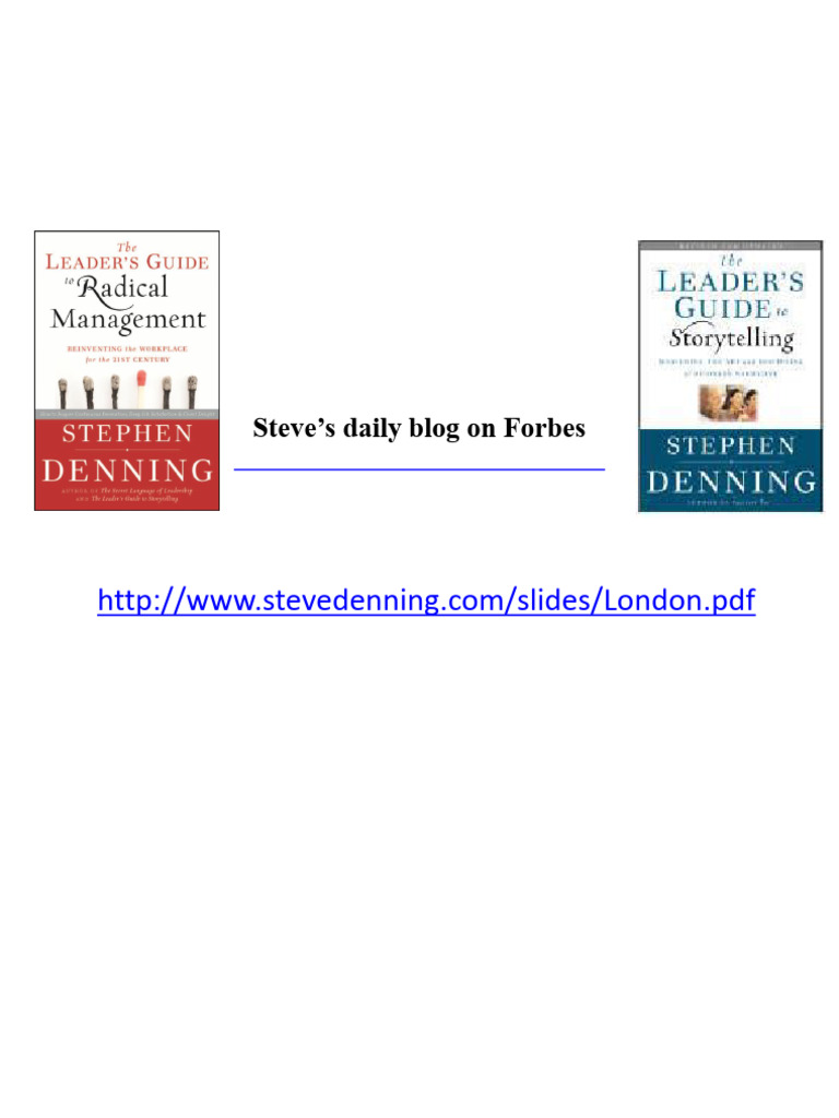 Steve Denning - Making The Entire Firm Agile (London) | PDF | Executive ...