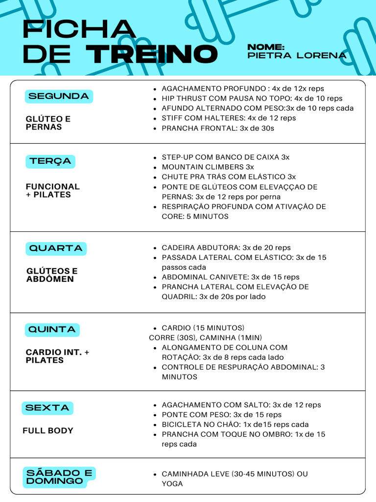 Modelo De Ficha De Treino Braincpmodelo Ficha De Producto