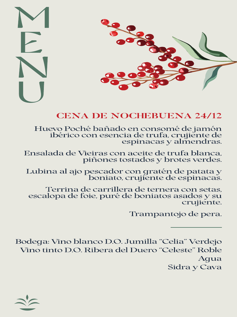 Menú de Nochebuena | PDF
