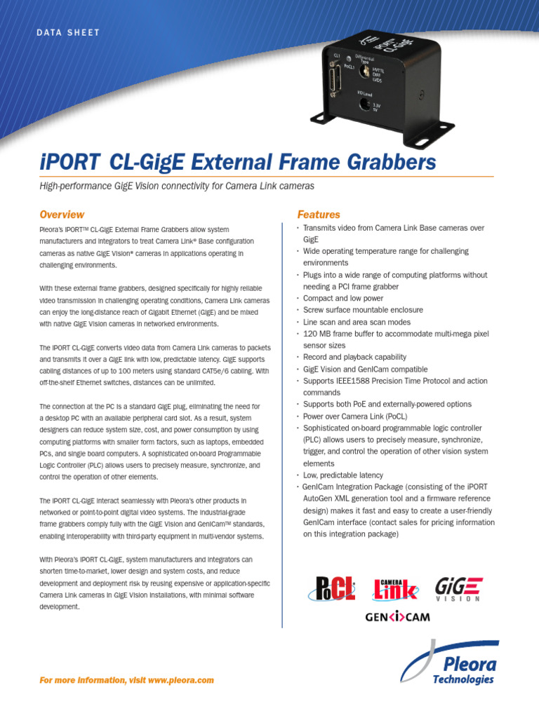 iPORT_CL_GigE_External_Frame_Grabber_Data_Sheet | PDF | Personal ... iPORT_CL_GigE_External_Frame_Grabber_Data_Sheet | PDF | Personal ...
