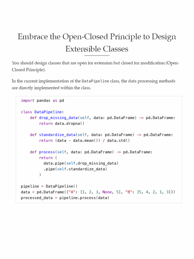 Open Closed Principles to Design Extensible Classes | PDF | Computer Programming | Software ...