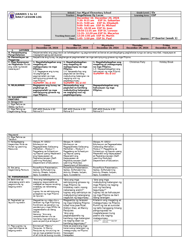 ESP DLL Week 2 | PDF