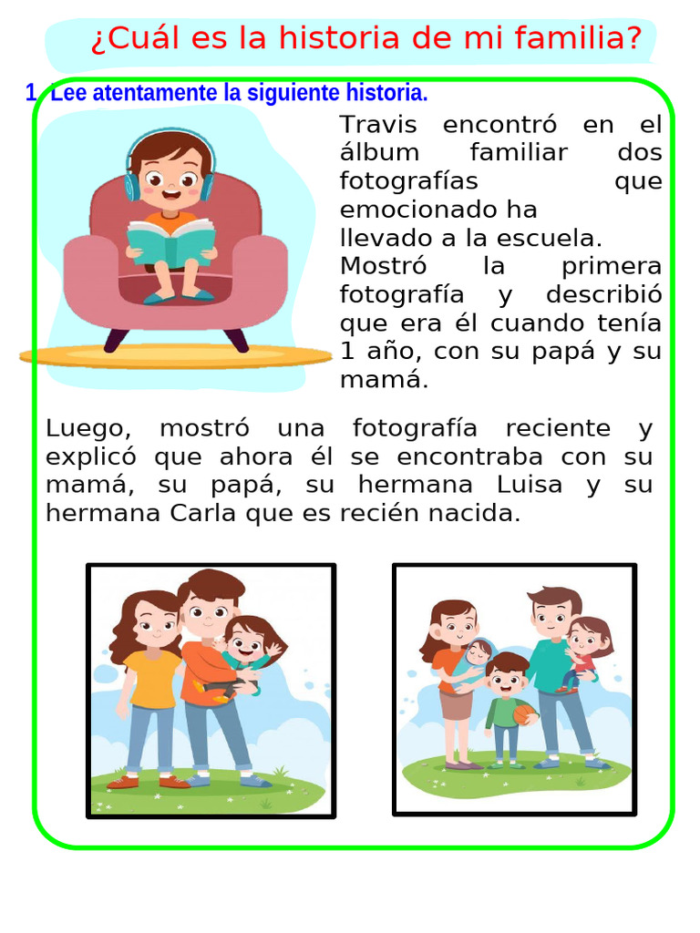 Historia Familiar de Travis para Niños | PDF