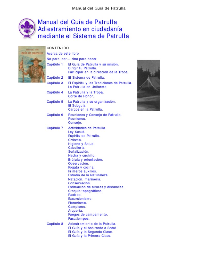 Manual Del Guia de Patrulla | PDF | Exploración | Cámping Manual Del Guia de Patrulla | PDF | Exploración | Cámping