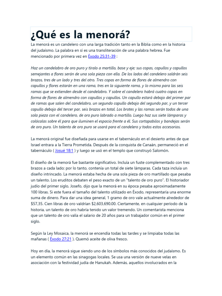 Qué Es La Menorá Ok | PDF | Judios y judaísmo
