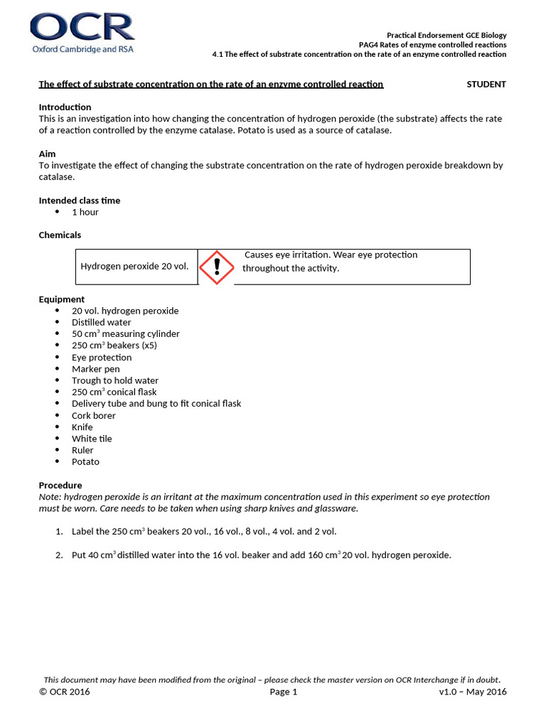 Enzyme Reaction Rates and Substrate Effects | PDF | Substrate ...