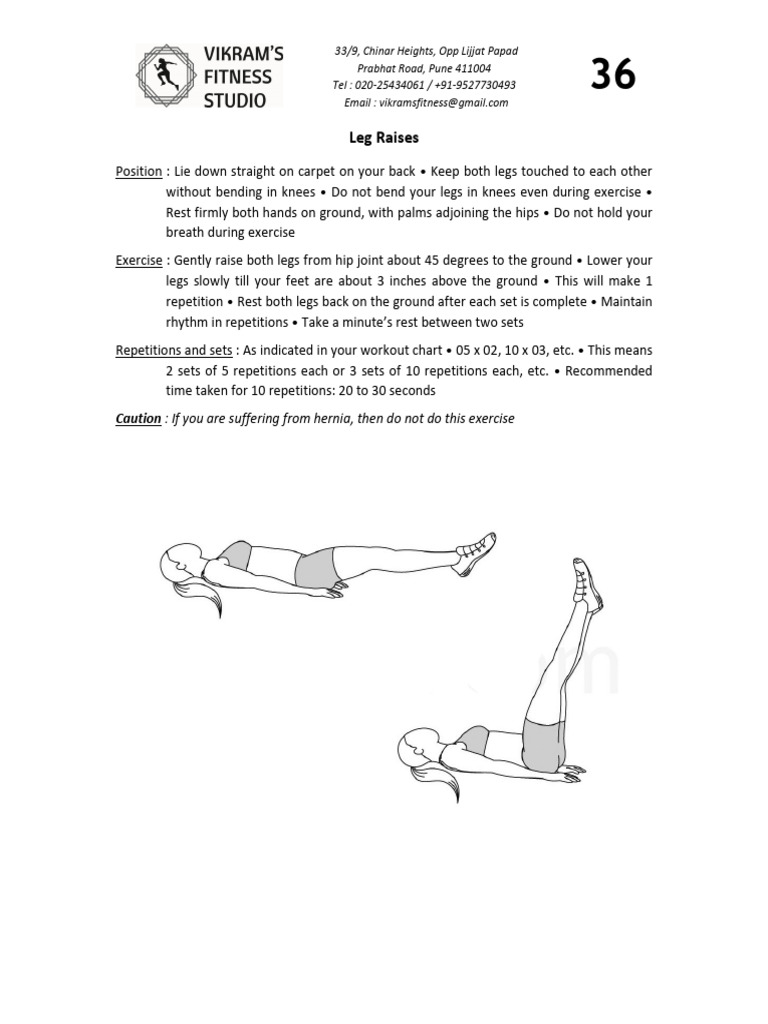 Leg Raises Exercise Guide | PDF