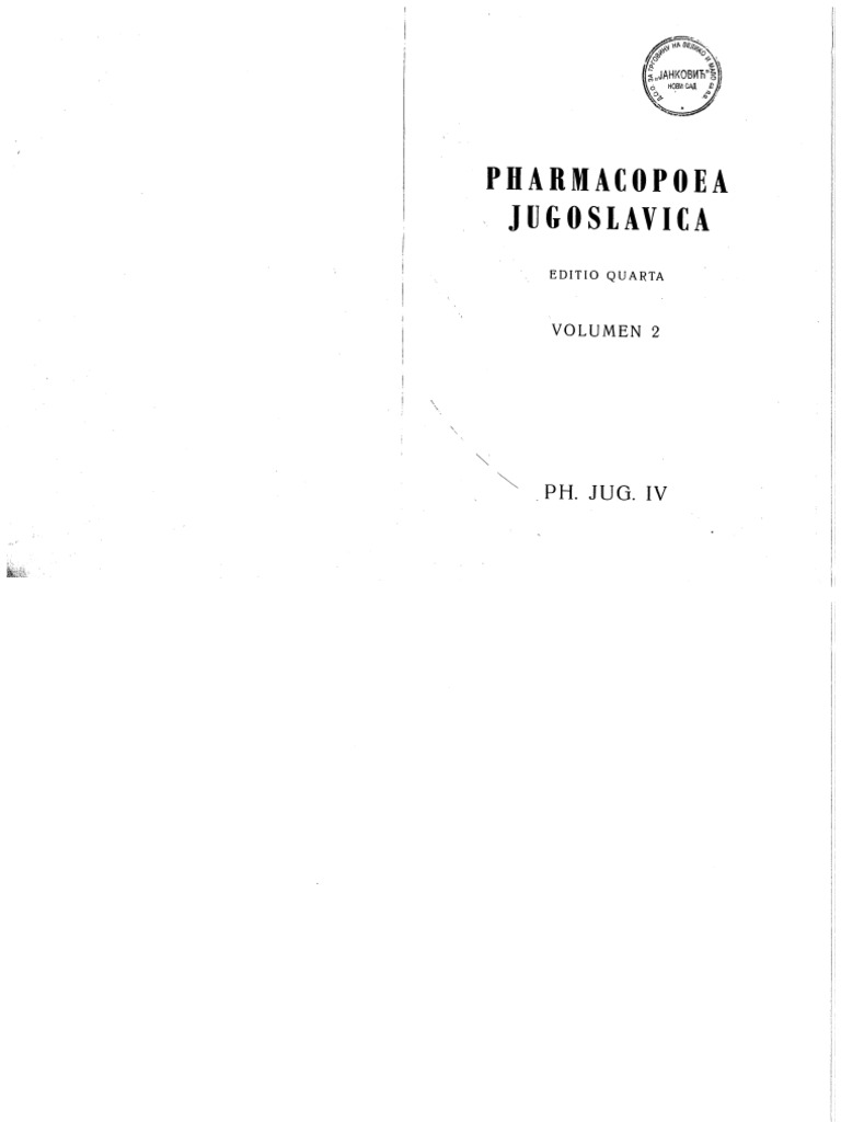Farmakopeja Jug 2. Dio | PDF