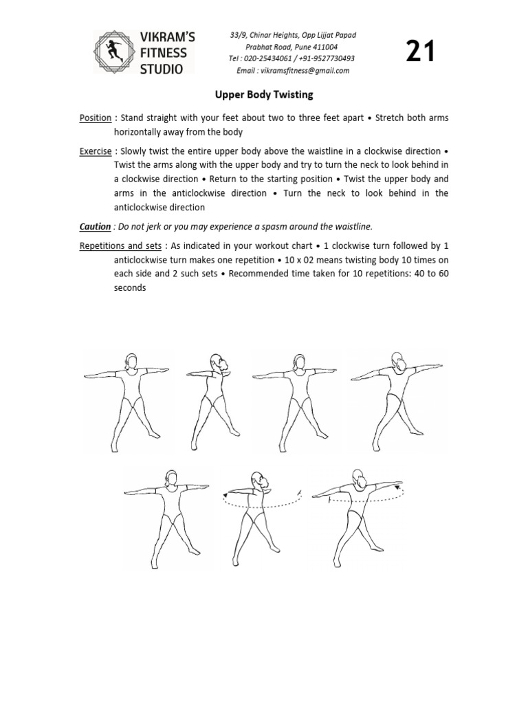 Upper Body Twisting Exercise Guide | PDF