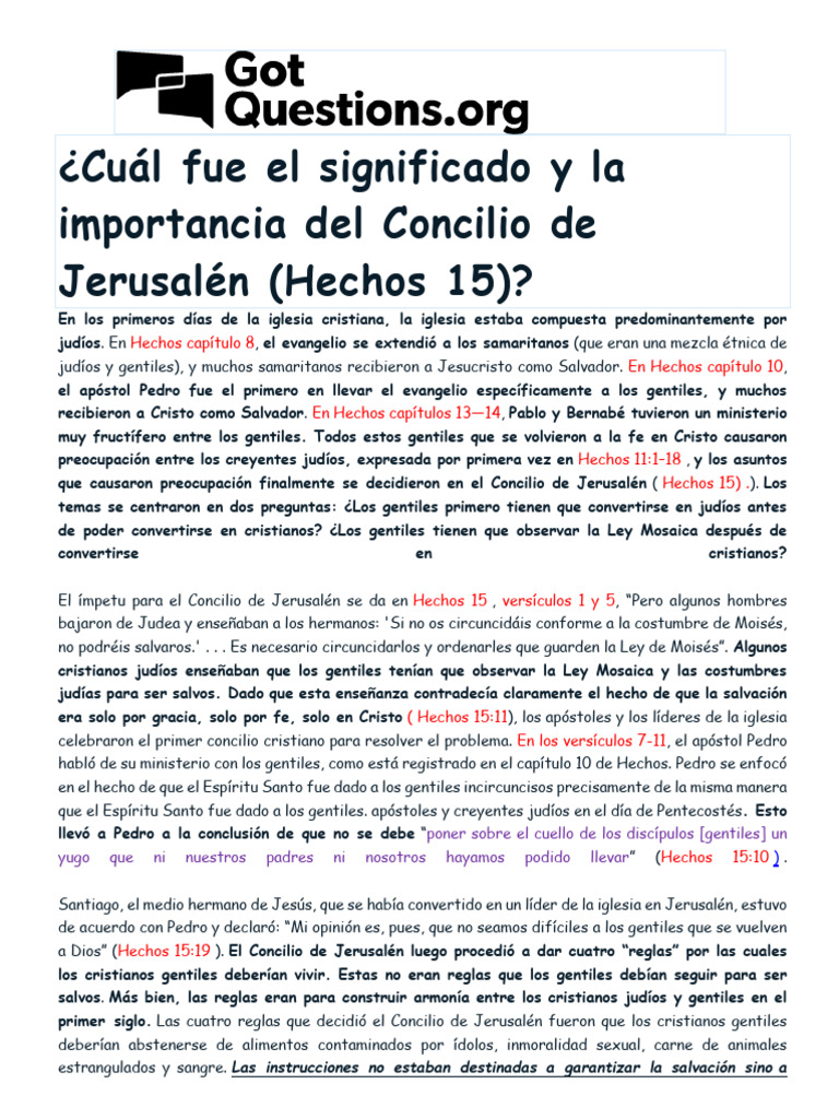 Cuál fue el significado y la importancia del Concilio de Jerusalén ok ...