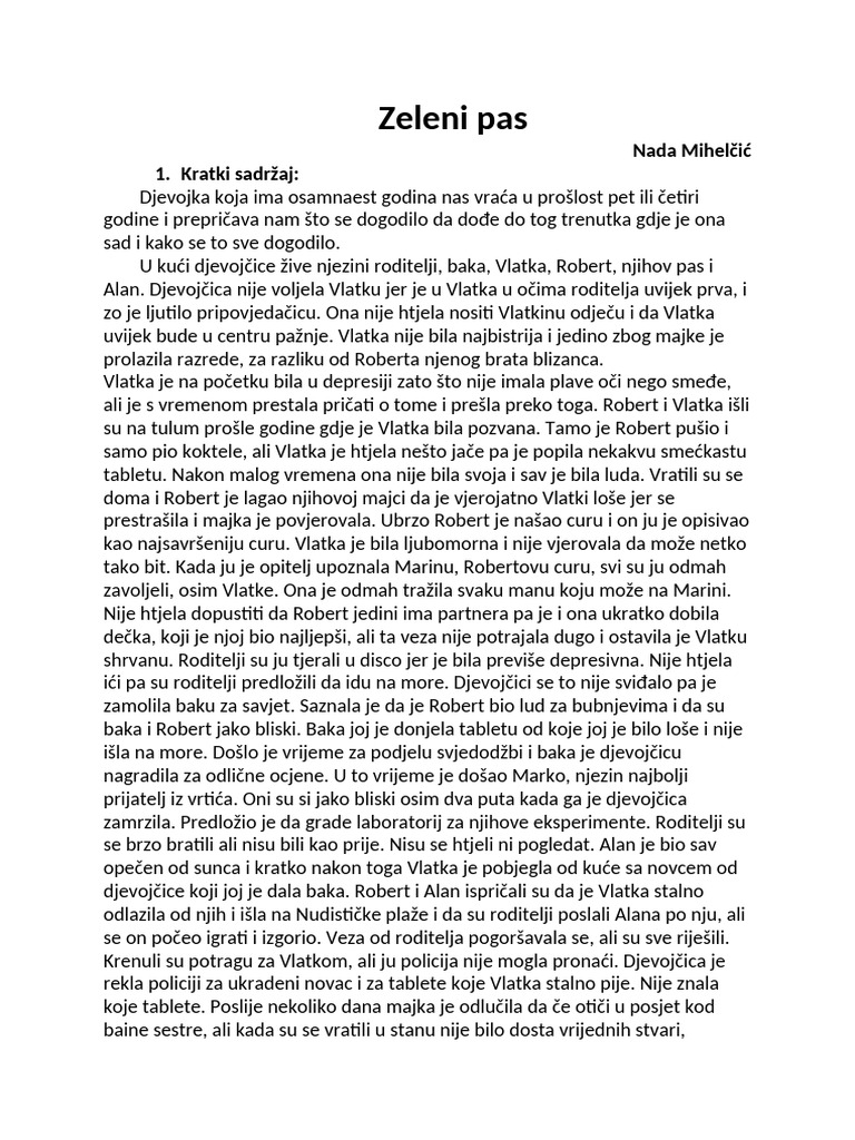 Zeleni Pas | PDF