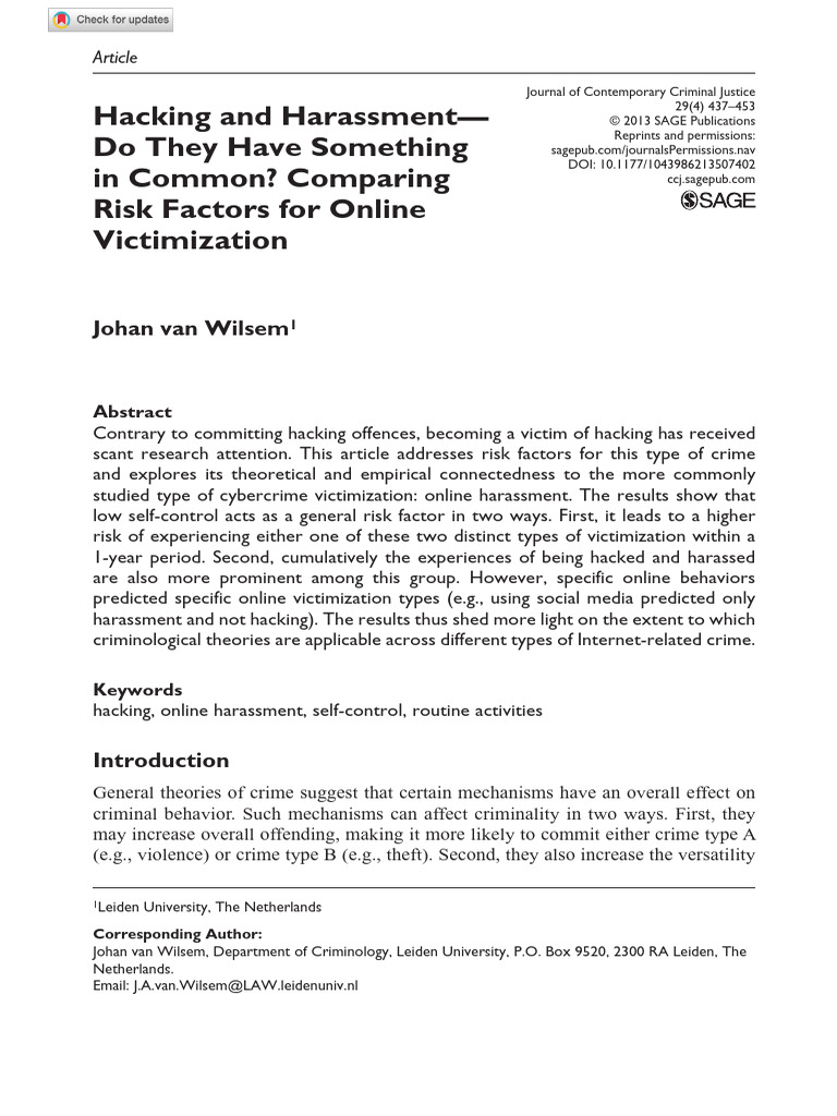 wilsem-2013-hacking-and-harassment-do-they-have-something-in-common ... wilsem-2013-hacking-and-harassment-do-they-have-something-in-common ...