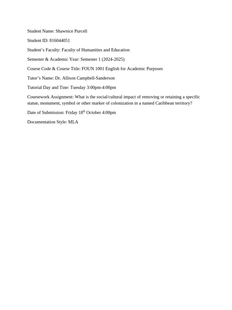 English For Academic Purposes Credit Assignment 2 | PDF | Tobago