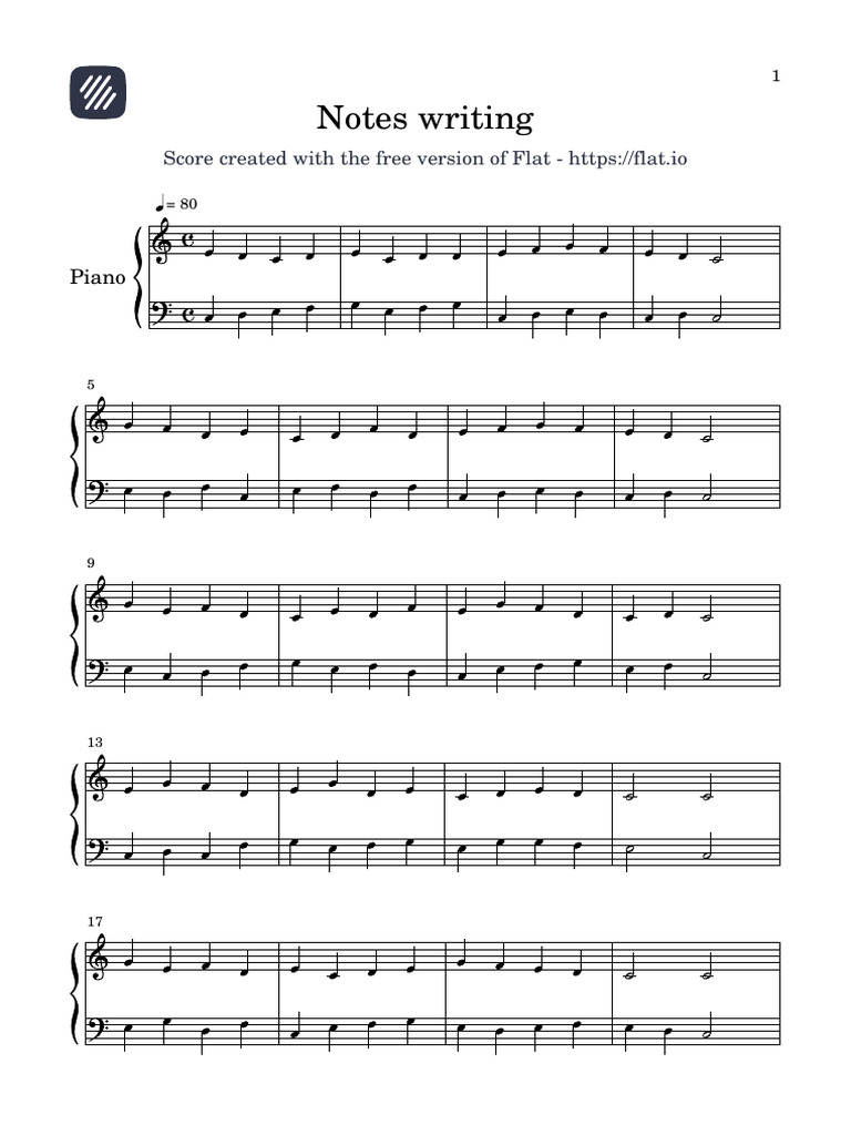 Music Notes Writing | PDF