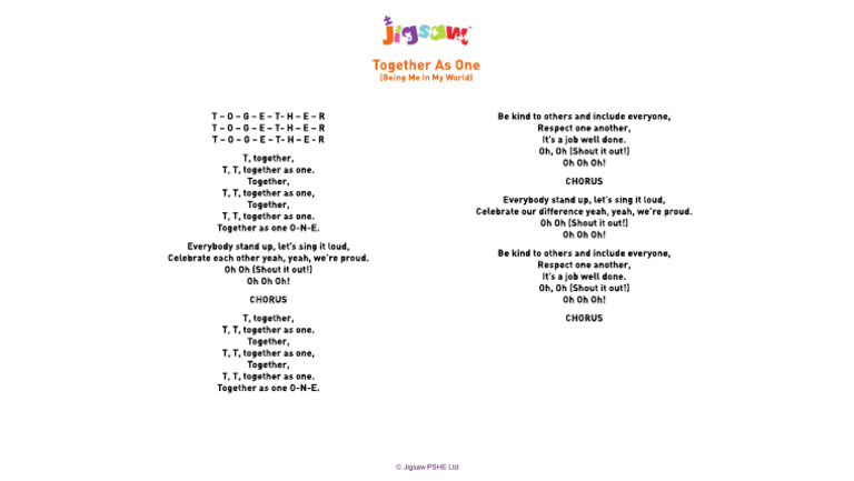 1 Together As One | PDF