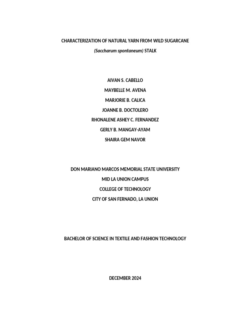Title Page Thesis | PDF | Textiles | Thesis