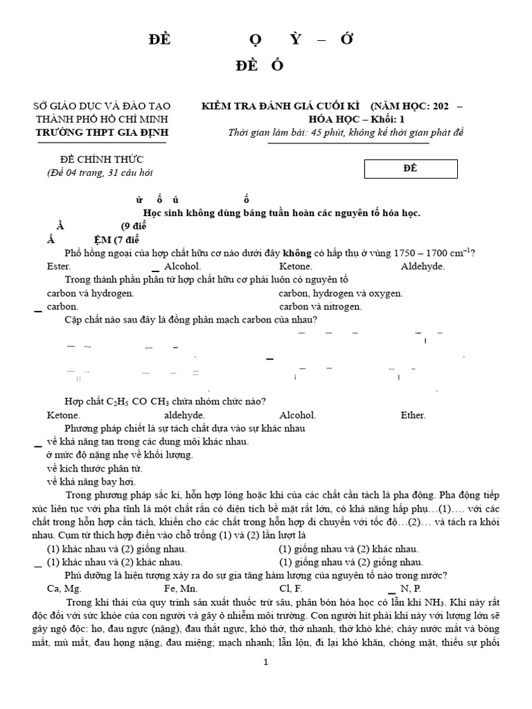 5-ĐỀ-ÔN-TÂP-HK1-LỚP-11 | PDF