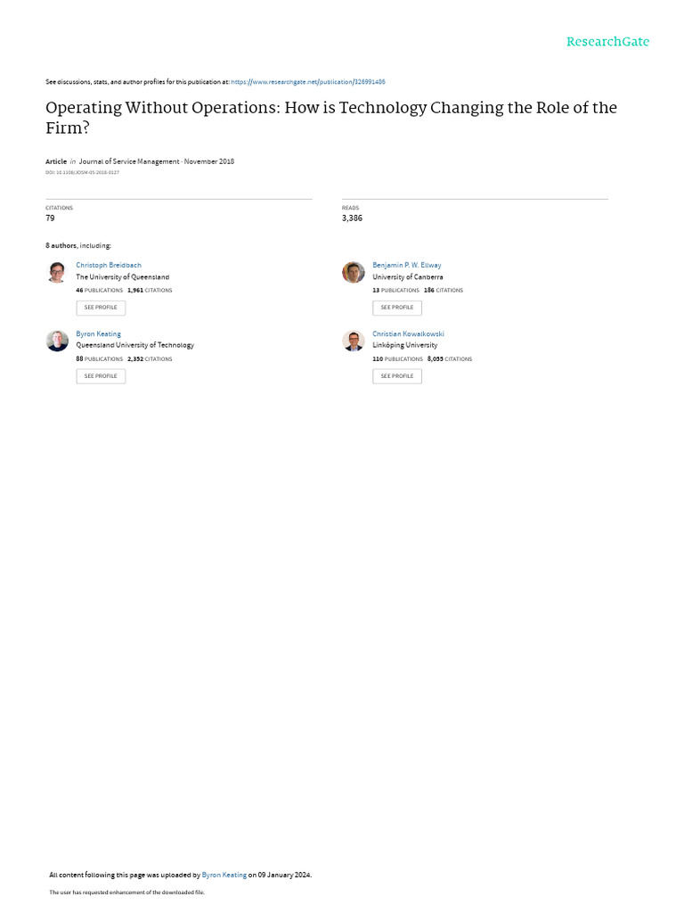 Operating Without Operations: How Is Technology Changing The Role of ...