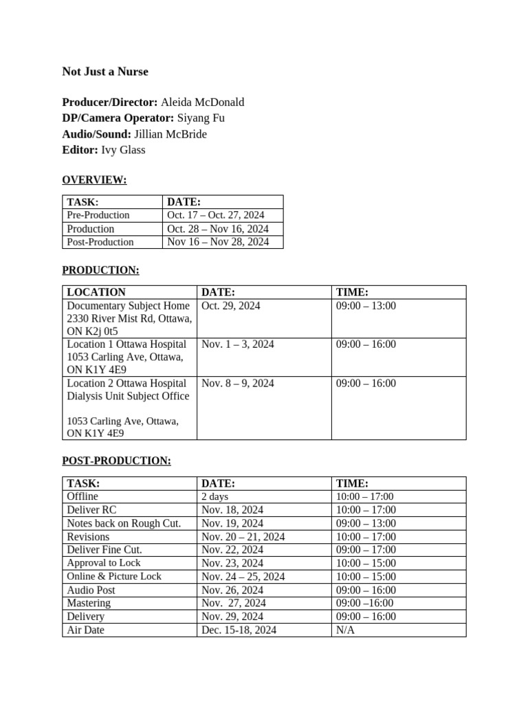 Production Management - Production Schedule | PDF