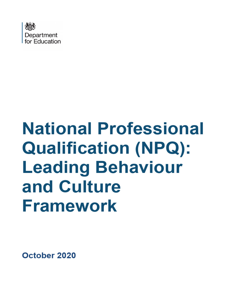 NPQ for Teachers: Behaviour & Culture | PDF | Teachers | Educational ...