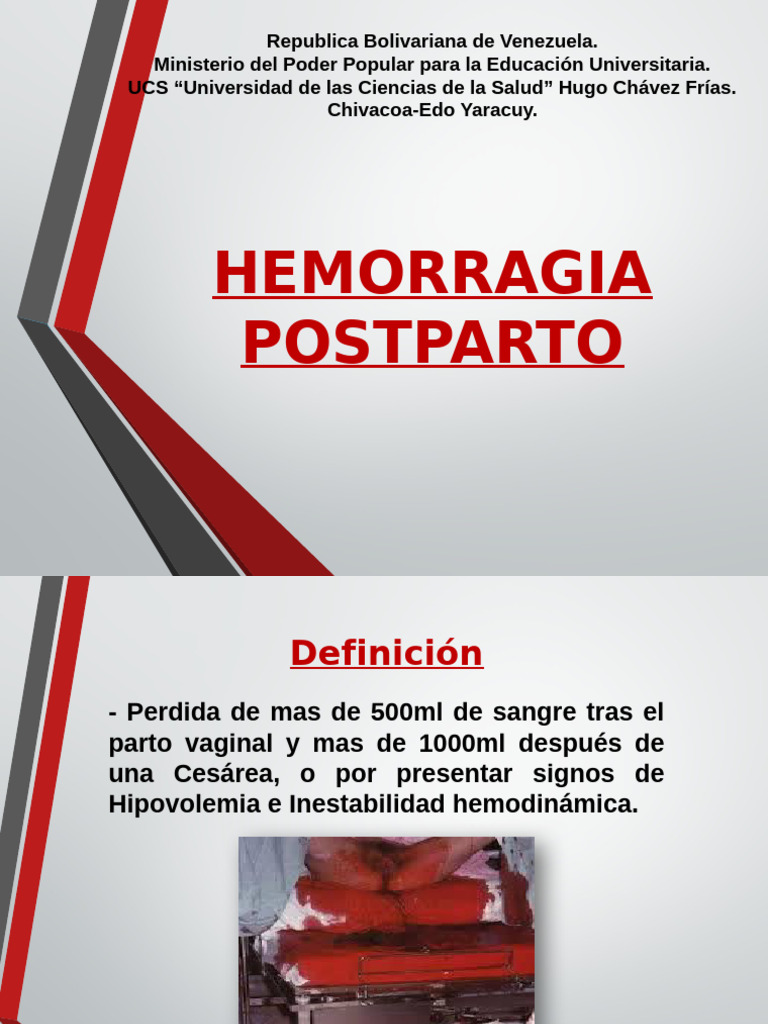 Hemorragia Postparto | PDF | Parto | Especialidades Medicas