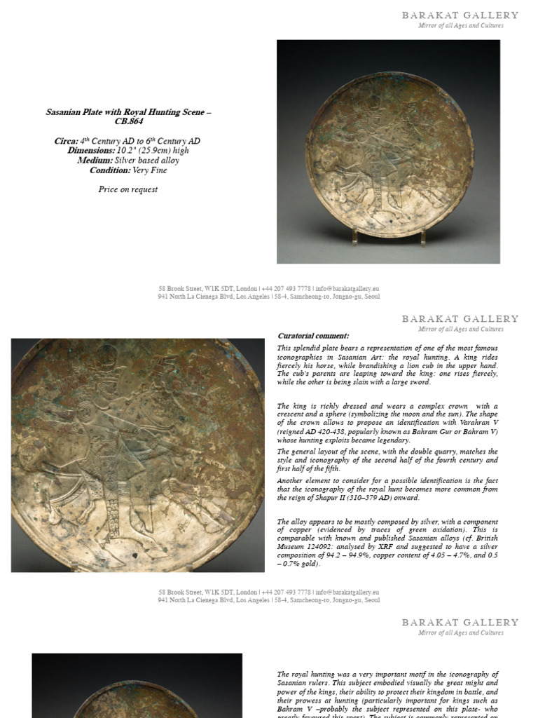 Sasanian Plate With Royal Hunting Scene-1 | PDF