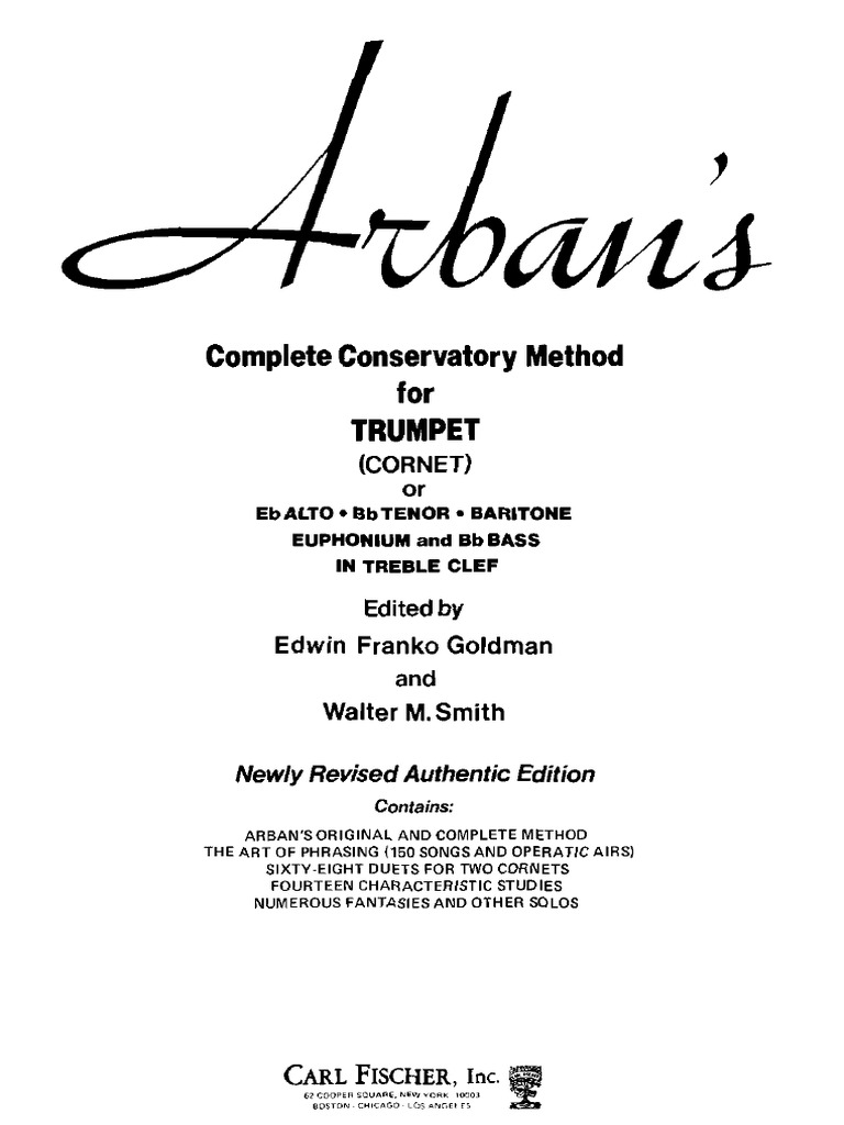 Jean B. Arban - Arban's Complete Conservatory Method For Trumpet ...
