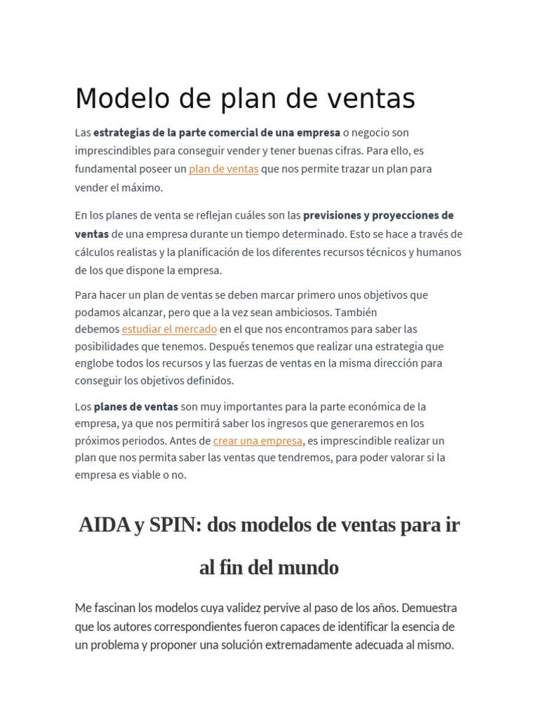 Modelo de Plan de Ventas | PDF | Business | Cliente