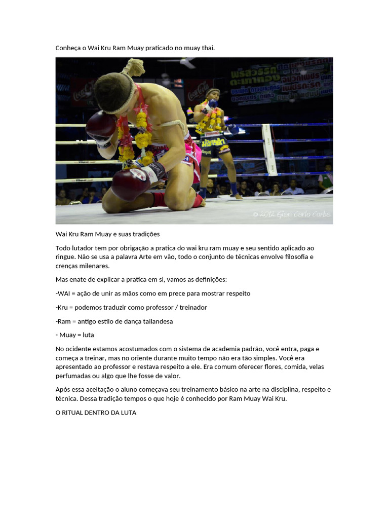 ConheÃ A o Wai Kru Ram Muay Praticado No Muay Thai | PDF