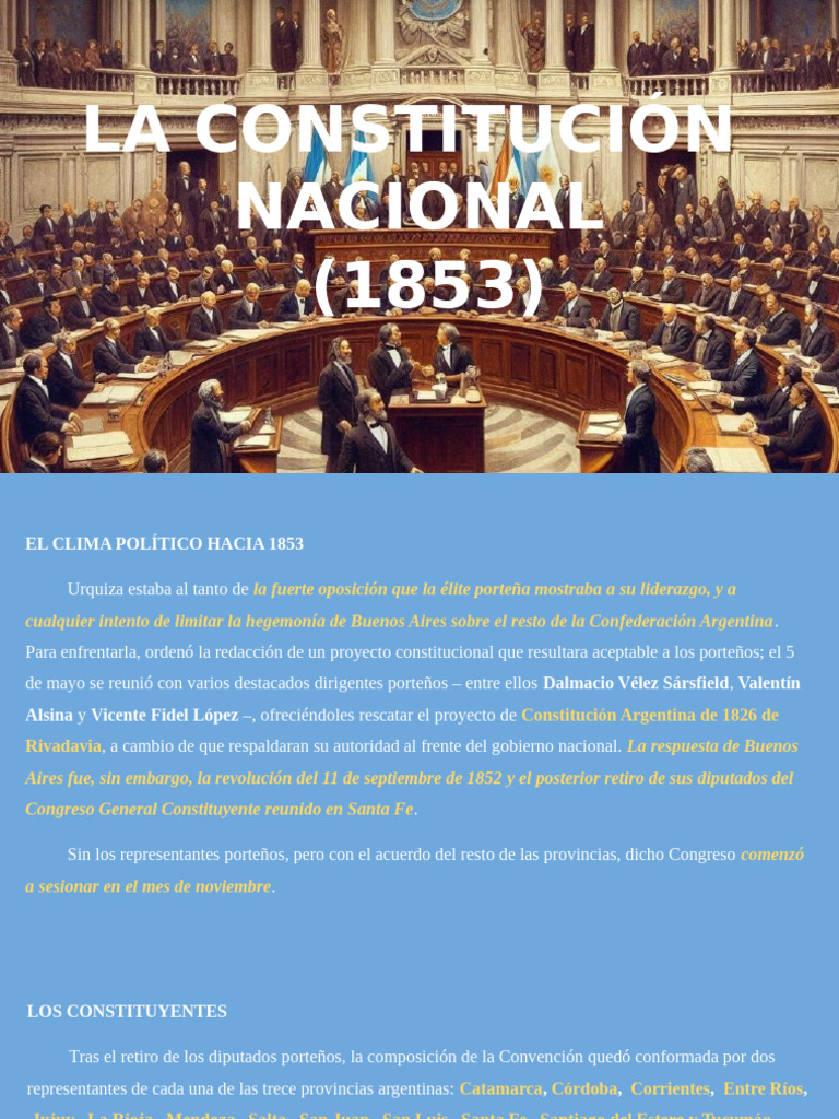 La Constitución Nacional (1853) | PDF | Constitución | Gobierno