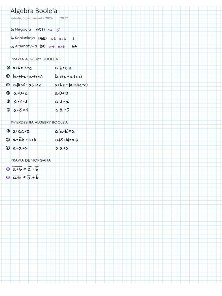 Algebra Boole'A | PDF