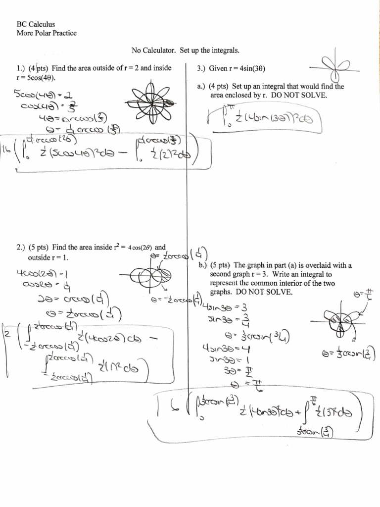 BC - More Polar Practice (Solutions) | PDF