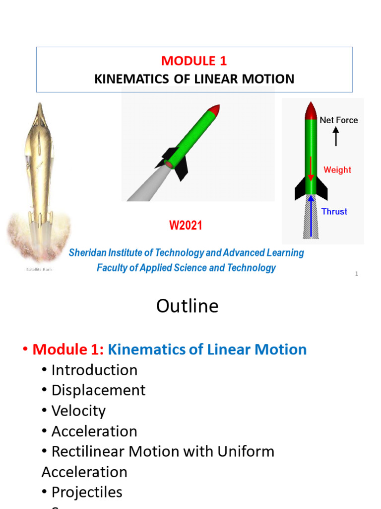 Module1 - Kinematics - Rectilinear Motion - W2021 | PDF | Acceleration | Velocity