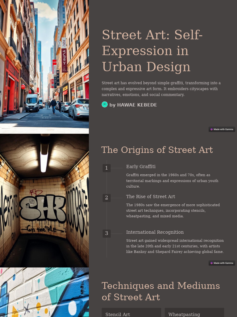 Street Art Self Expression in Urban Design | PDF | Street Art | Graffiti