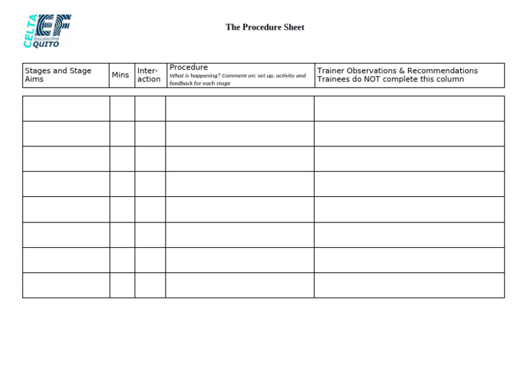 The.procedure.sheet | PDF