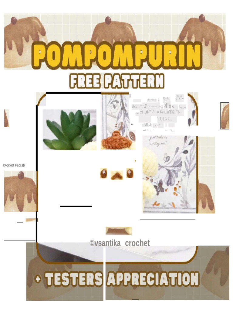 Pompompurin Crochet Cartoon Free Pattern 1 | PDF