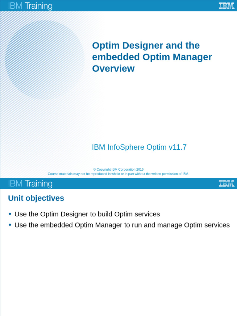 03-Optim Designer and The Embedded Optim Manager Overview | PDF | Ibm Db2 | Directory (Computing)