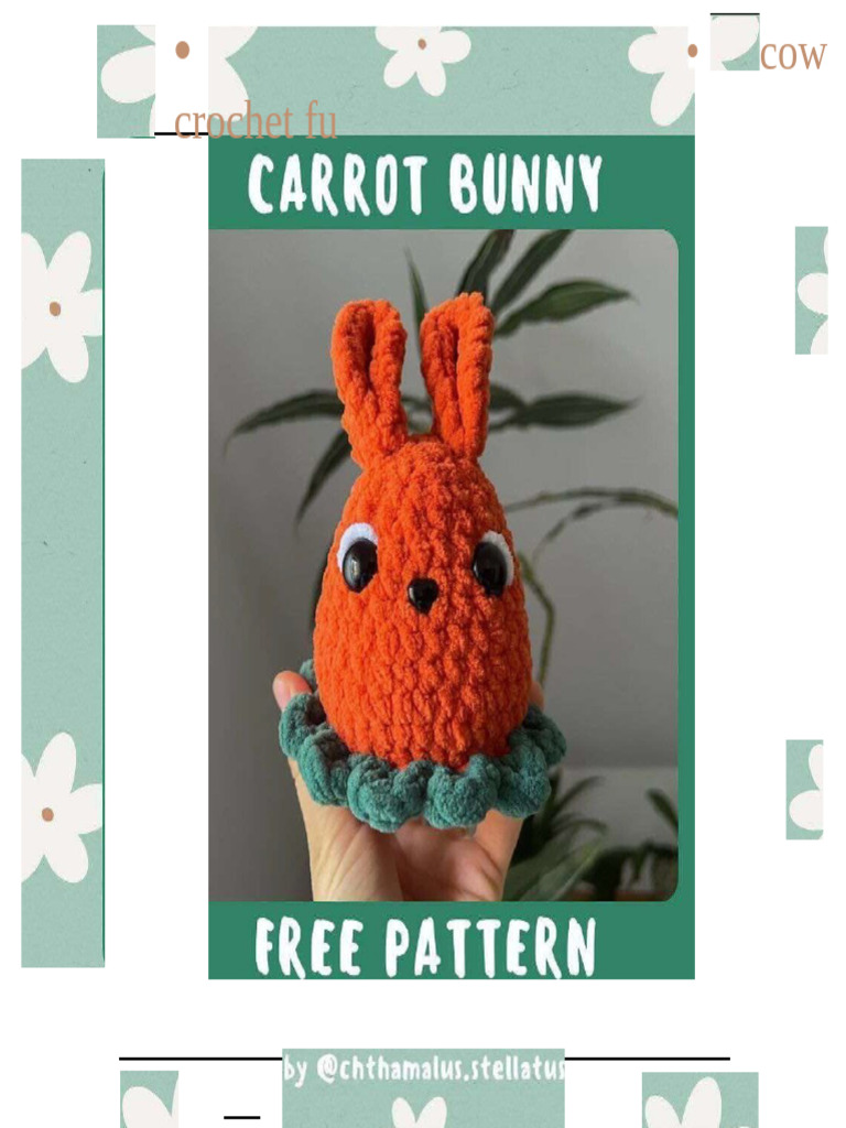 Plush Carrot Bunny Amigurumi PDF Pattern 1 | PDF