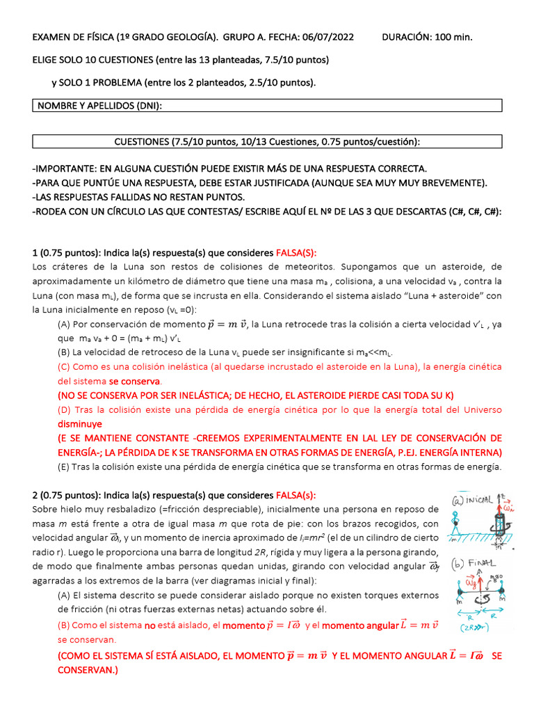 GEO - Ex. Julio - 22 - v.1 - Con Soluciones | PDF | Orbita | Fuerza