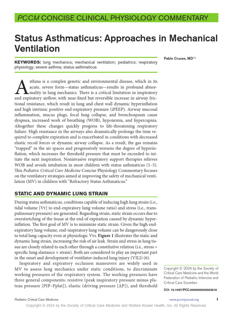 Status Asthmaticus Approaches in Mechanical408 241211 122351 | PDF ...