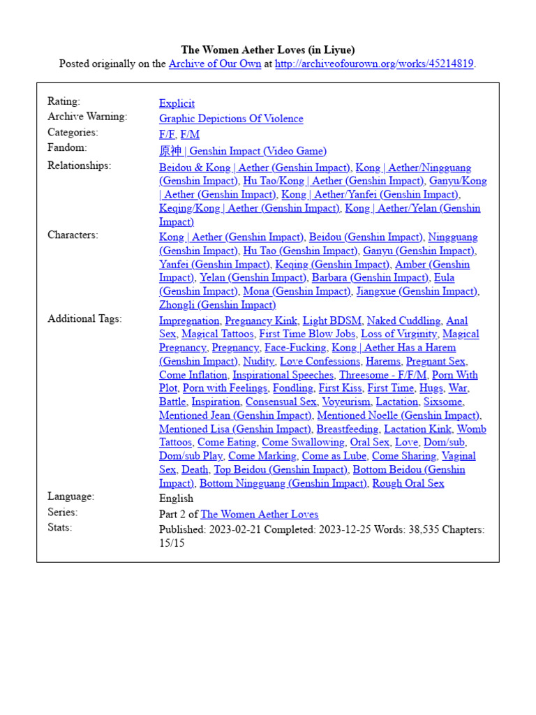 The Women Aether Loves | PDF