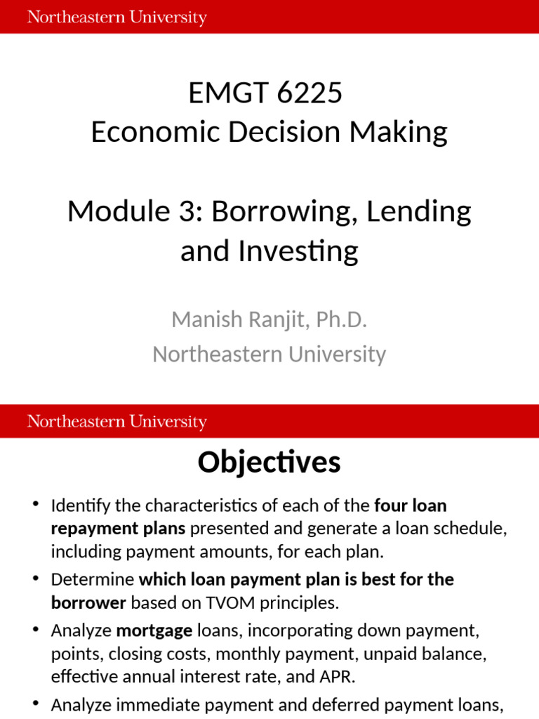 EMGT6225 M3 Slides in Class | PDF | Interest | Mortgages