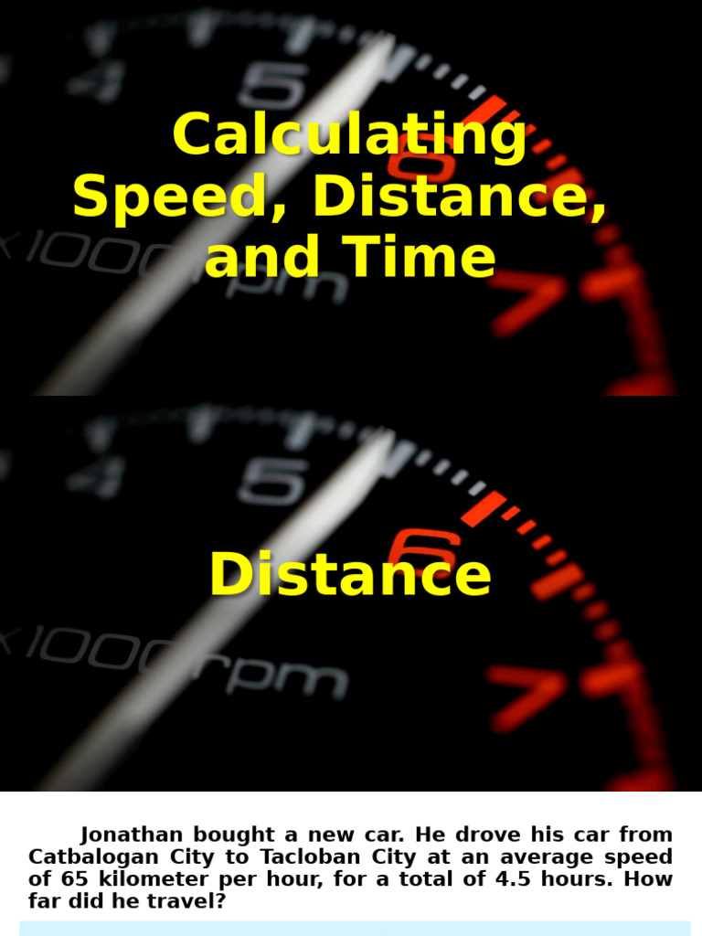 Calculating Speed, Distance, and Time | PDF | Speed | Velocity