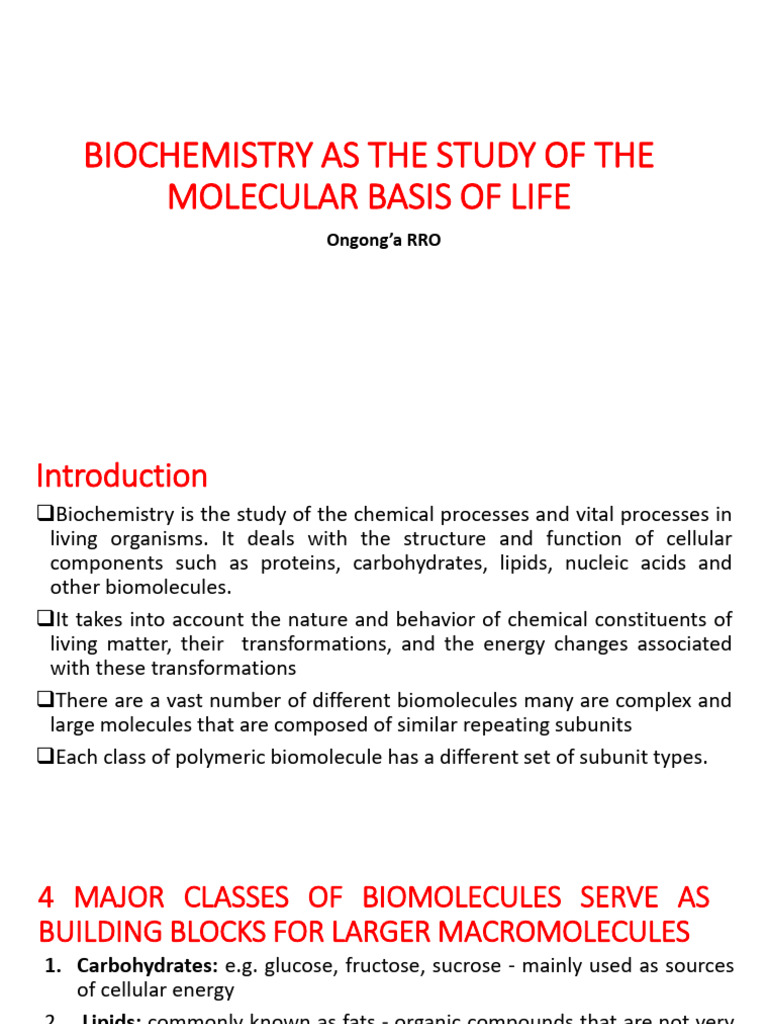 Understanding Biochemistry Basics | PDF | Cell (Biology) | Biochemistry