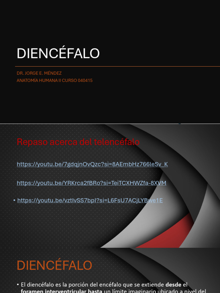 DIENCÉFALO | PDF | Hipotálamo | Glándula pituitaria