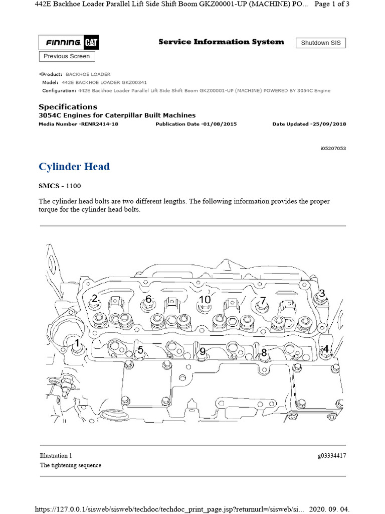 Cat 3054c Cylinder Head Torque 2 | PDF | Loader (Equipment)