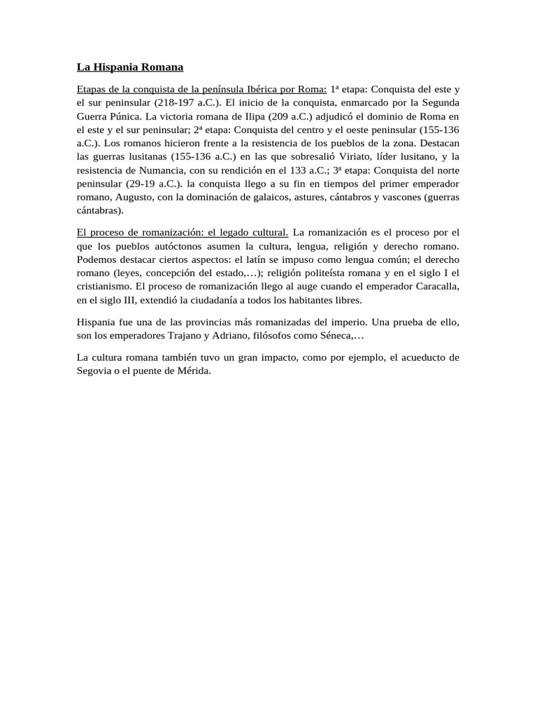 La Hispania Romana | PDF