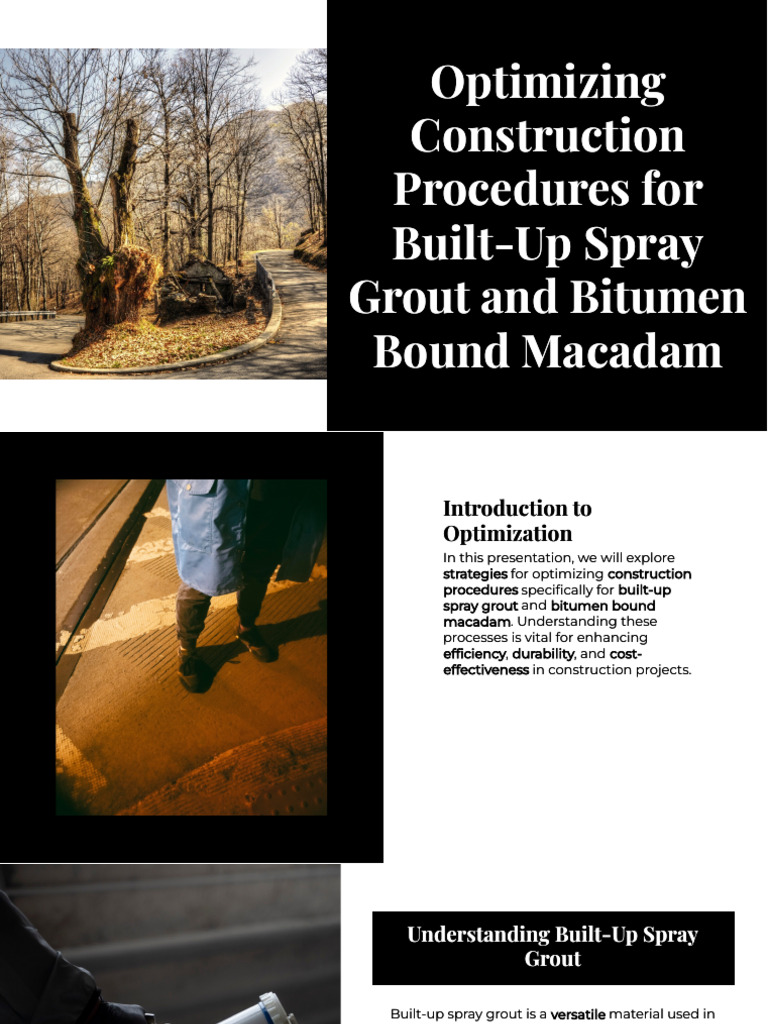 Slidesgo Optimizing Construction Procedures For Built Up Spray Grout and Bitumen Bound Macadam ...